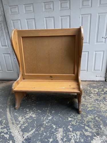 Antique Wood Large High Back Pine Bench Church Pew (Great Condition) | eBay