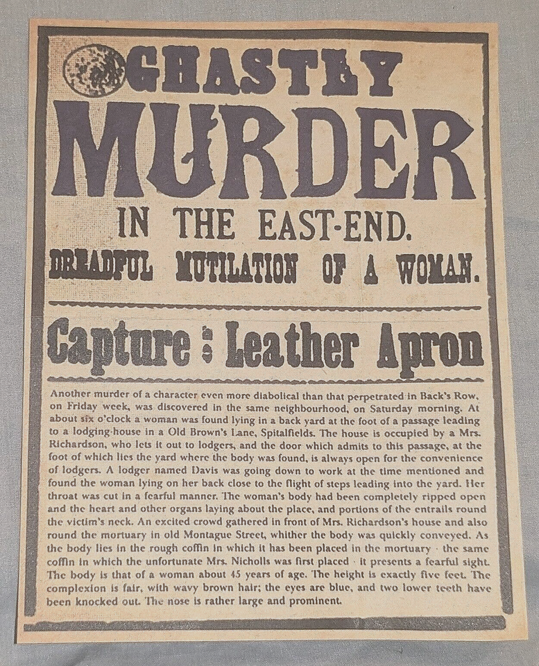 Jack the Ripper Police Poster Hand Bill Memorabilia Retro Interesting ...