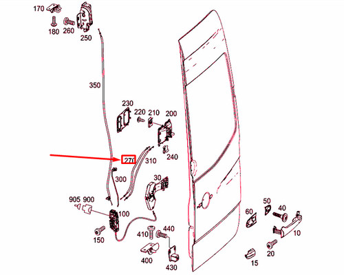 MB SPRINTER 906 REAR PANEL DOOR RIGHT BOWDEN CABLE A9067600804 NO DUTY ...