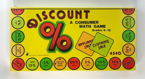 Discount a Consumer Math Game, 4540 VTG 1979 Creative Teaching ...