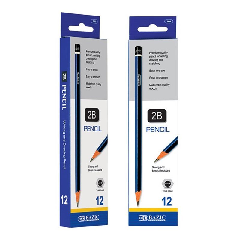 BAZIC 2B Premium Wood Pencil (12/Pack) | eBay