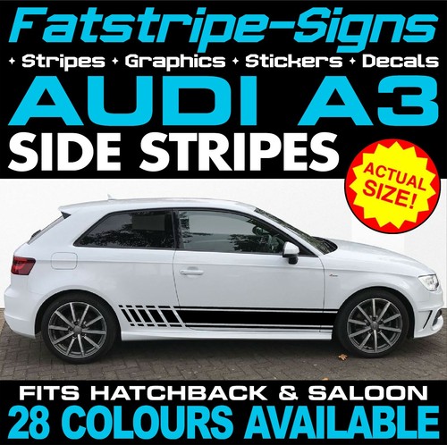 to fit AUDI A3 STRIPES GRAPHICS STICKERS DECAL CAR VINYL HATCHBACK ...