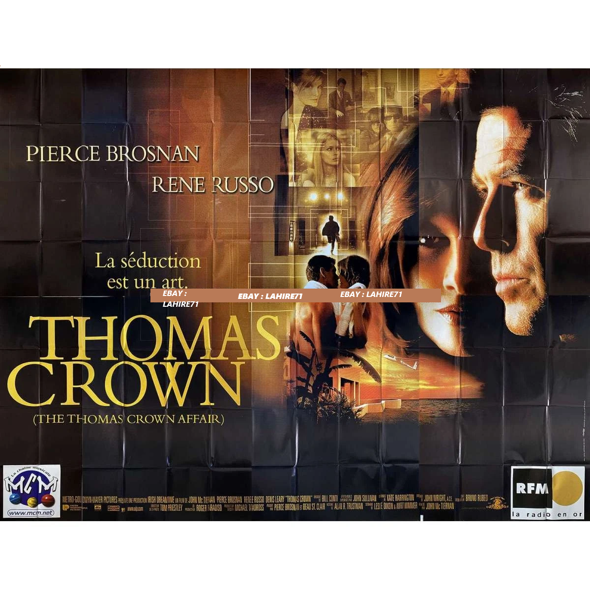 THOMAS CROWN Pierce Brosnan René russo french BILLBOARD 8 panels 1998 ...