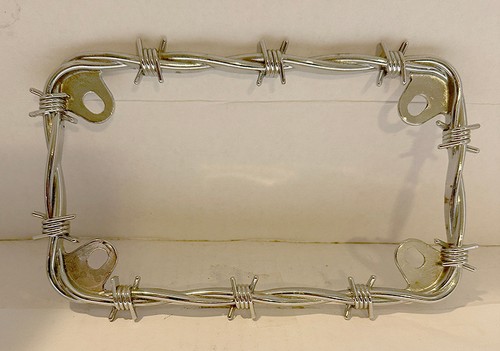 Harley Davidson Motorcycle License Plate Cover Frame chrome barbed wire ...