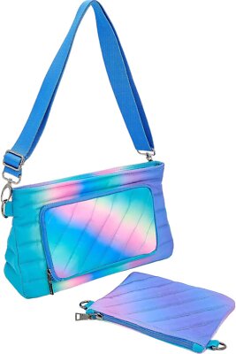 Think Royln Bank Street XL Crossbody w/ Pouch Bundle Blue Lagoon Ombre ...