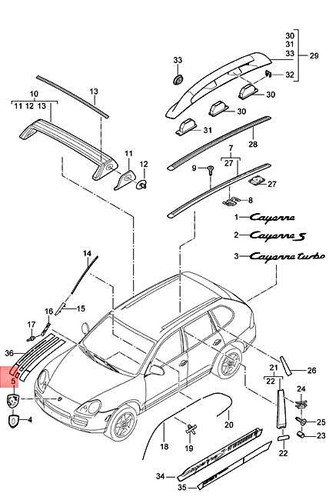 Genuine PORSCHE Cayenne Porsche 9PA1 Porsche Crest 95555960002 | eBay
