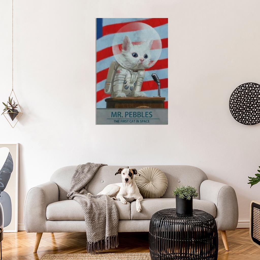 62411 Mr Pebbles The First Cat in Space Funny Wall Decor Print Poster ...