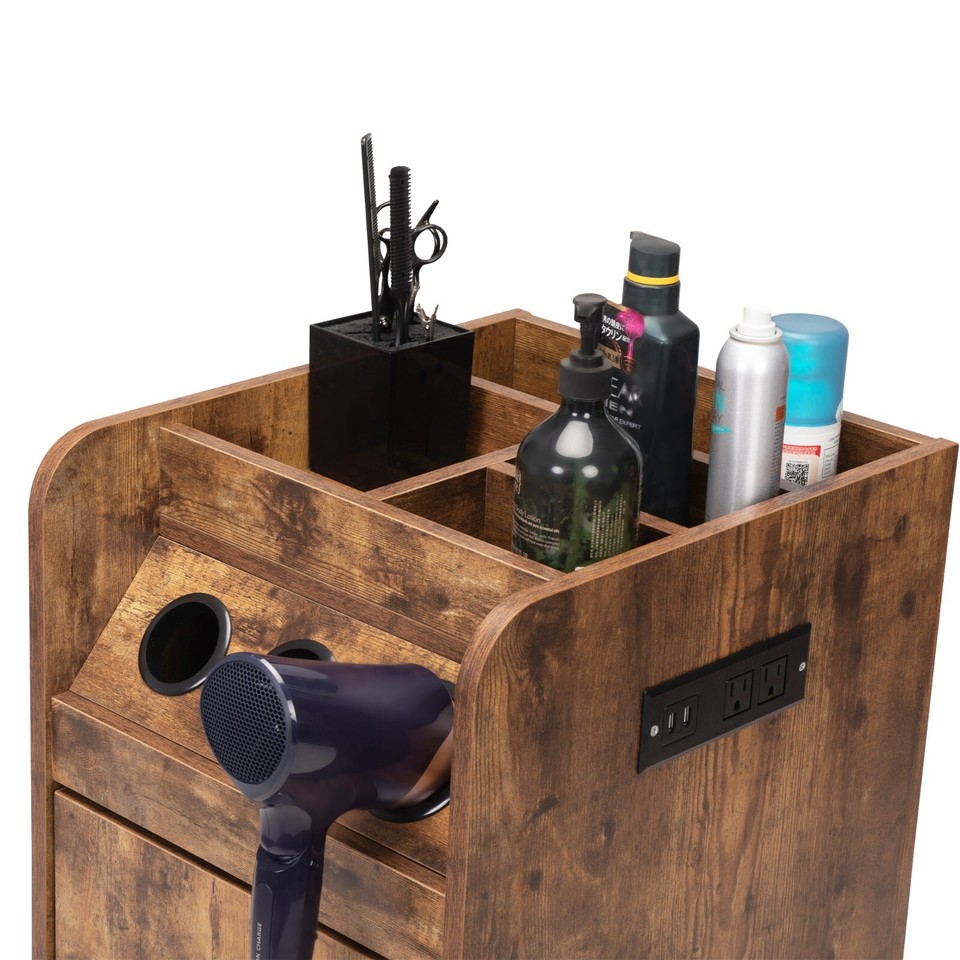 Hair Salon Trolley Wood Rolling Cart Salon Beauty Station Stylist ...