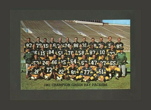 1961 GREEN BAY PACKERS WORLD CHAMPIONS TEAM POST CARD HIGH GRADE ...