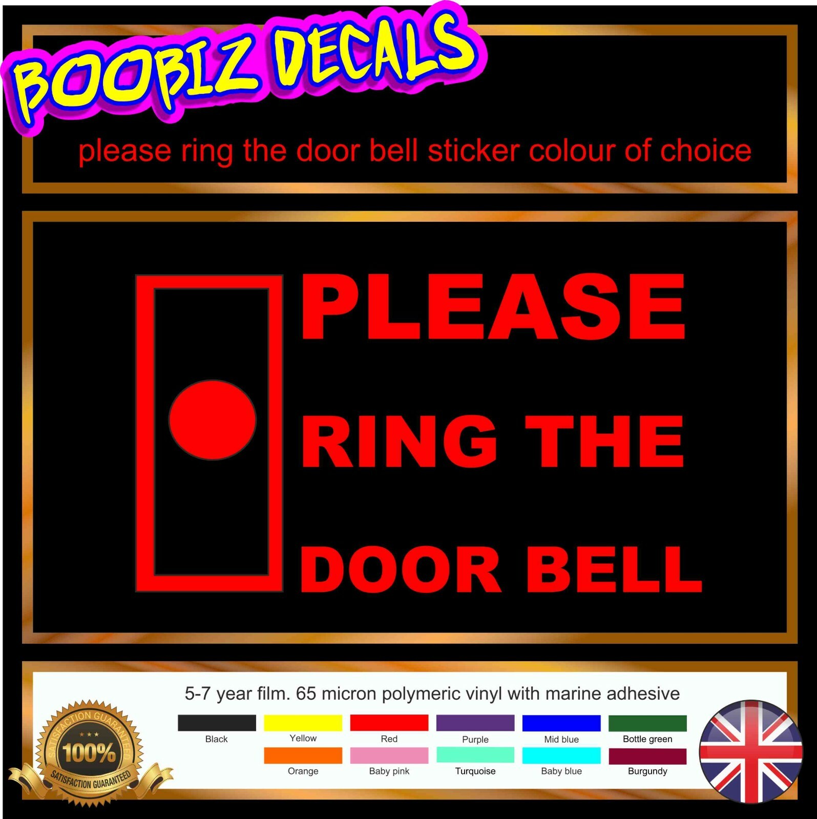 1 x please ring the door bell sticker for door window | eBay UK