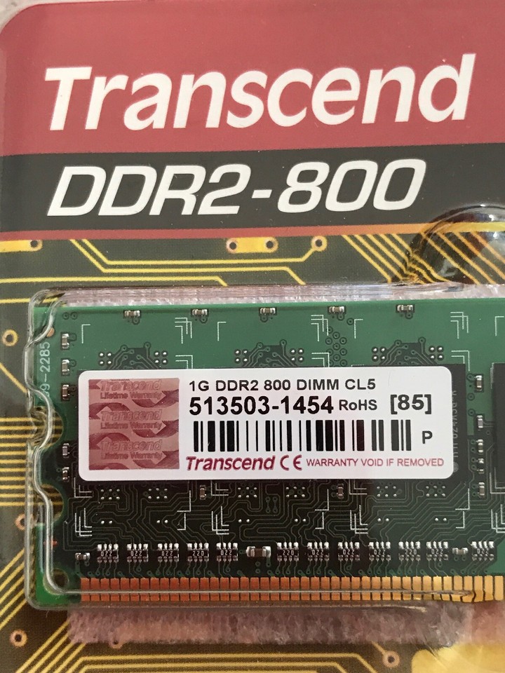 Transcend JM800QLU-1G (1GB, PC2-6400 (DDR2-800), DDR2 SDRAM, 800 MHz ...