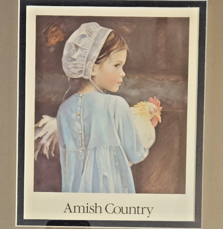 Nancy N.A. Noel Emma with Chicken Amish Girl Print Framed and Matted ...