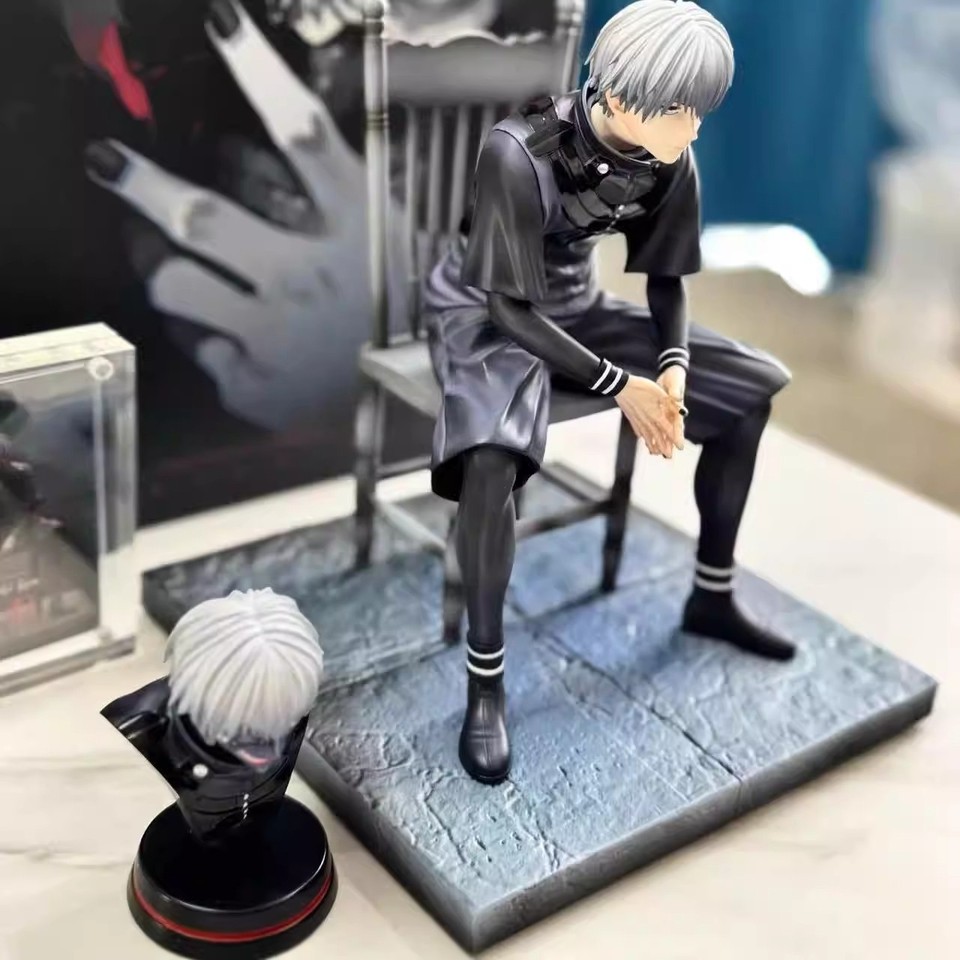 ‌Tokyo Ghoul Kaneki Ken Sitting Figure Model 22cm Statue Ornament Toy ...
