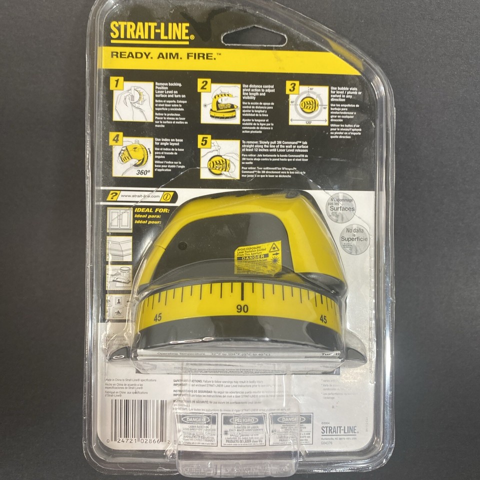 Straight-Line Laser Level 4x Brighter-"Level Plumb Or Any Angle"360 ...