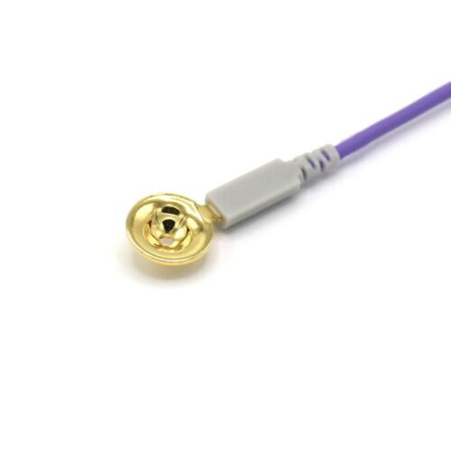 10 Lead EEG Cable Disc Electrode 1.5mm Golden Plated Cup Electrodes for ...