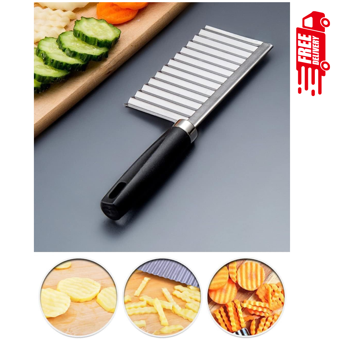Crinkle Wavy Cutter Stainless Steel Vegetable Potato Chip French Fry ...