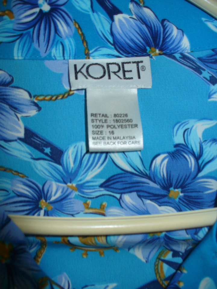 Vintage Ladies Top Koret Brand with belt. Size 16 New with Tag. | eBay