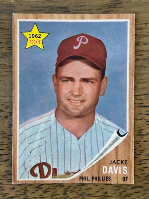 Jacke Davis 1962 Topps Baseball Rookie Card RC #521 Phillies EX-MT ...
