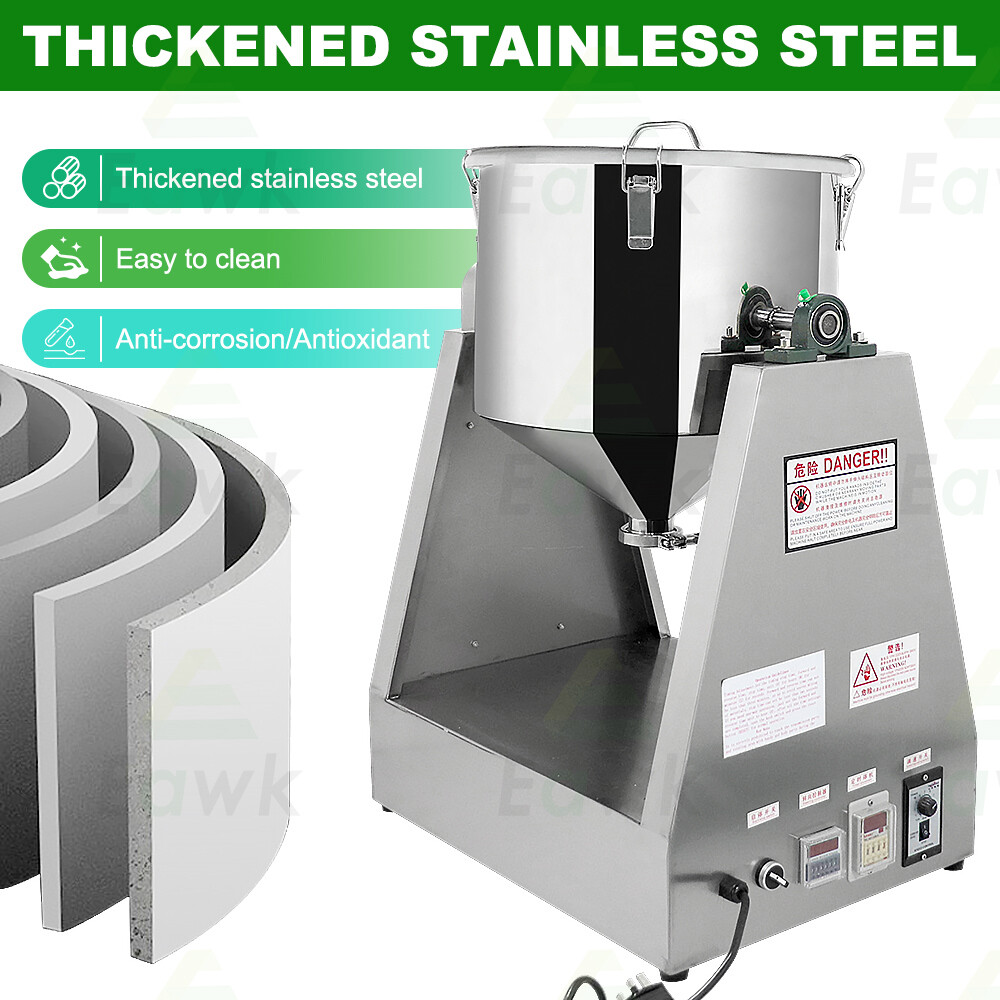 5-20KG Electric 304 Stainless Powder Blender Lab Dry Dough Powder Drum ...