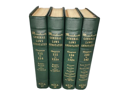Massachusetts General Laws Annotated Books 17,18,19,20 1958 W/ 1973 ...