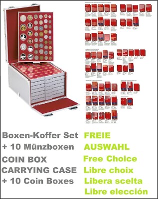 Coin Box Case Aluminium Large LINDNER 2358 NW + 8 Coin Boxes FREE ...