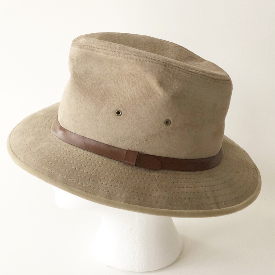 Hatquarters USA by Henschel Suede Fedora Hat w Brown Leather Band Fits ...