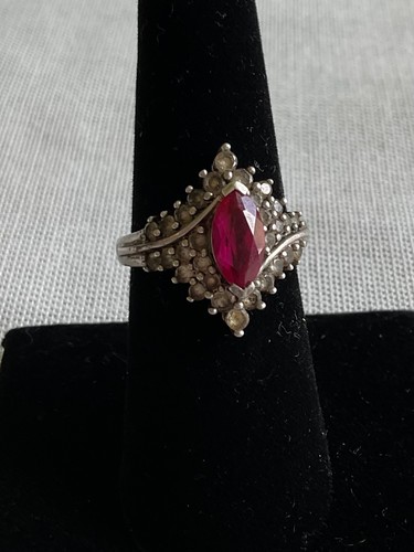 925 Sterling Silver Ruby gemstone ring size 7 Vintage ESTATE jewelry | eBay