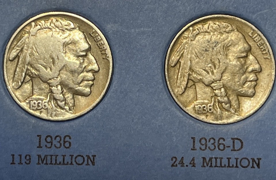 1920 - 1938 Buffalo Nickel 5 Cents 18 Coin Lot In Whitman Coin Folder ...