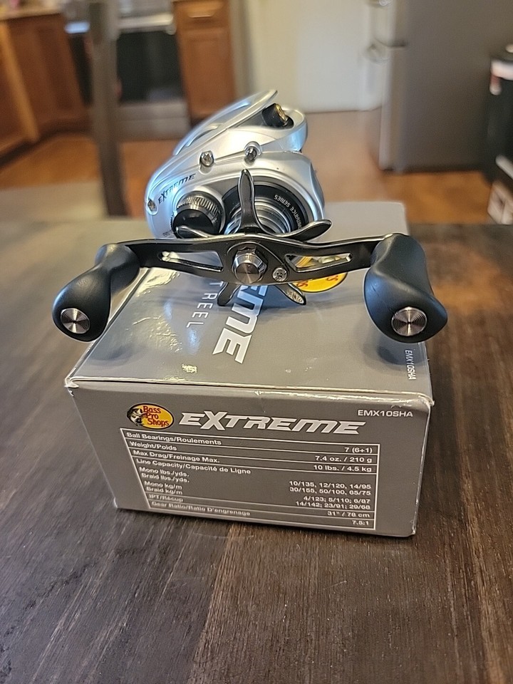 Bass Pro Shops Extreme Baitcast Reel EMX10SHA - Right Hand - 7.5:1 | eBay