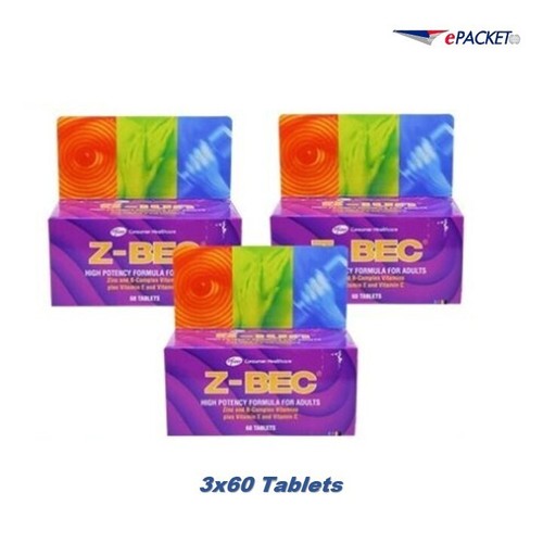 3 X Z-BEC Vitamins & Minerals Multivitamin Health Sleep Aid High Zinc ...