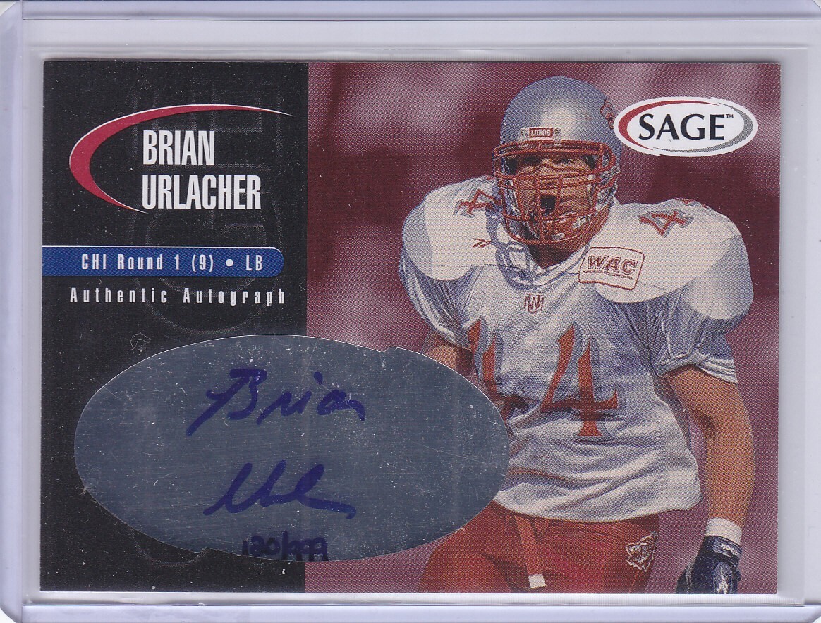 Brian Urlacher Rookie AUTO 2000 SAGE Autographs Red #A46 120/999 HOF | eBay