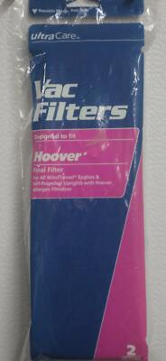 Hoover Brand Ultra Care Vac Final Filters 2 in package Allergen ...