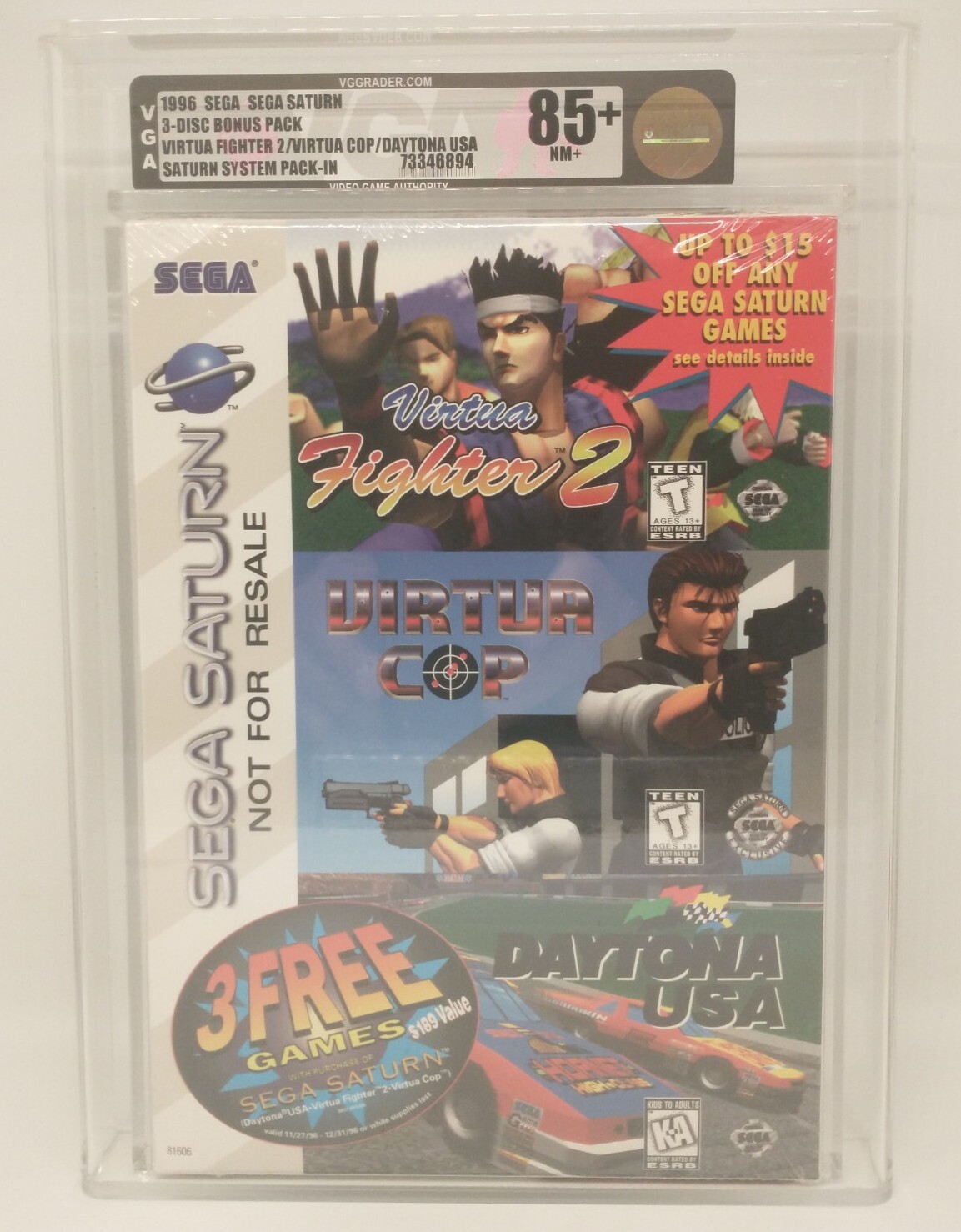 Virtua Fighter 2 Cop Daytona USA (Sega Saturn 3 Free Games) VGA Graded ...