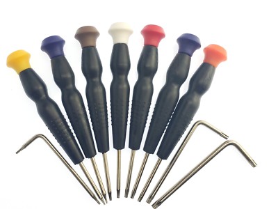 10 Pc Security Torx Screwdriver Set Sizes T3-TS20 TS6 and larger with ...