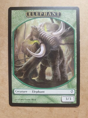 4x MTG Magic the Gathering Token Elephant (4) Worldwake LP Full Art ...