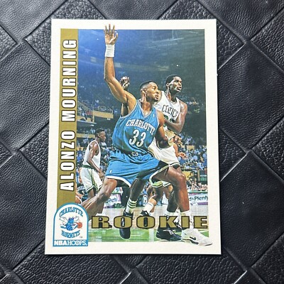 1992-93 NBA Hoops #361 ALONZO MOURNING Rookie Card RC DRAFT Charlotte ...