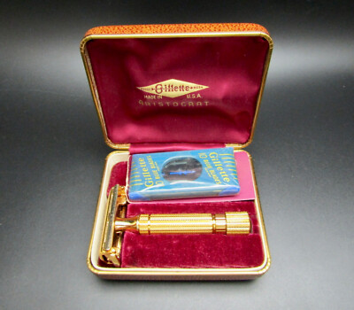 GILLETTE VTG ARISTOCRAT TTO Gold Plated Razor W2 1951 Made In U.S.A ...