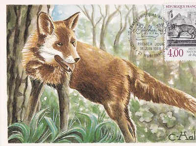 Carte postale card 1er Jour timbre 1988 histoire naturelle BUFFON LE ...
