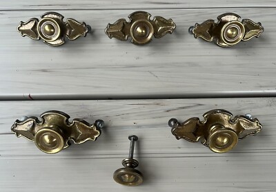 Vintage Brass Drawer Pulls With 3 3/8 In Back Plate, 3 In Center, Lot ...