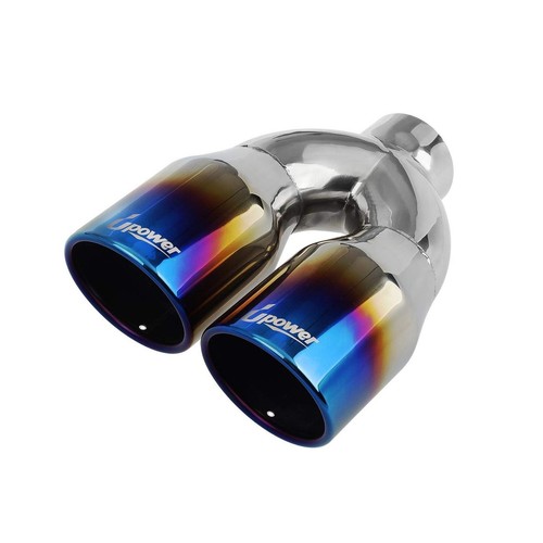 Upower 2.5 Inch Inlet 3.5 Inch Outlet Dual Exhaust Tips Tailpipe 2.5 ...