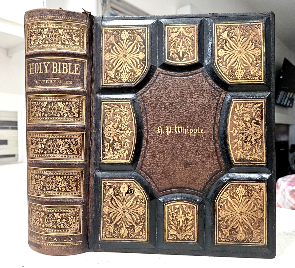 Antique holy bible family illustrated APOCRYPHA original Greek AJ ...