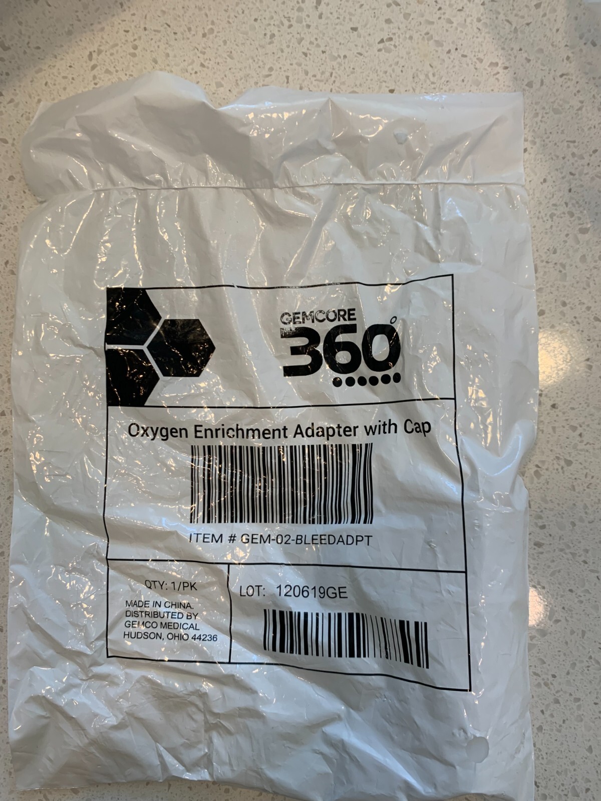 Gemcore 360 GEM-02-BLEEDADPT Oxygen Enrichment Adapter With Cap NEW ...