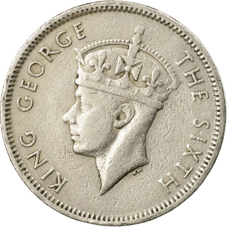 Mauritius 1/2 Rupee Coin | King George VI | Stag | KM28 | 1950 - 1951 ...