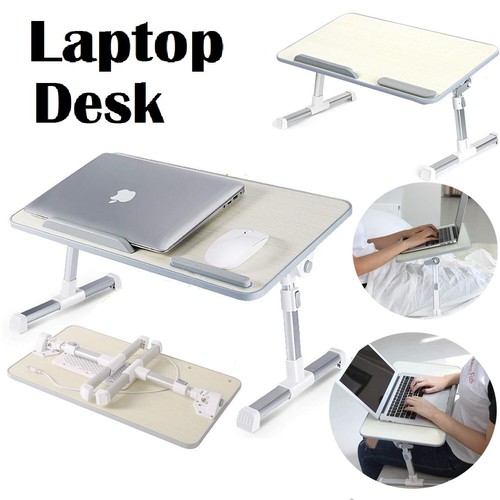 Laptop Stand Table Foldable Computer Standing Desk Adjustable Bed Study ...