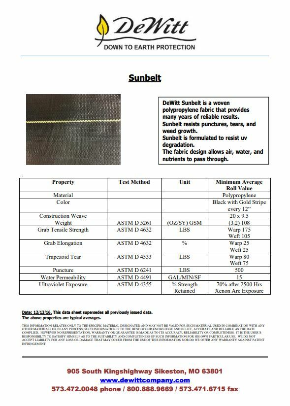 DeWitt BROWN Sunbelt 3.2 ounce Multiple Sizes 3ft, 4ft, & 6ft | eBay