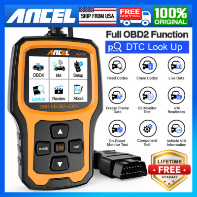 Car ANCEL AD410 Diagnostic Scanner OBD2 Scan Tool Code Reader Check ...