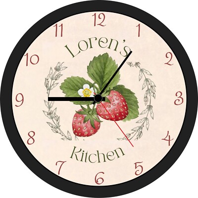 Personalized Clock - Strawberry Clock, Kitchen, Strawberry theme ...
