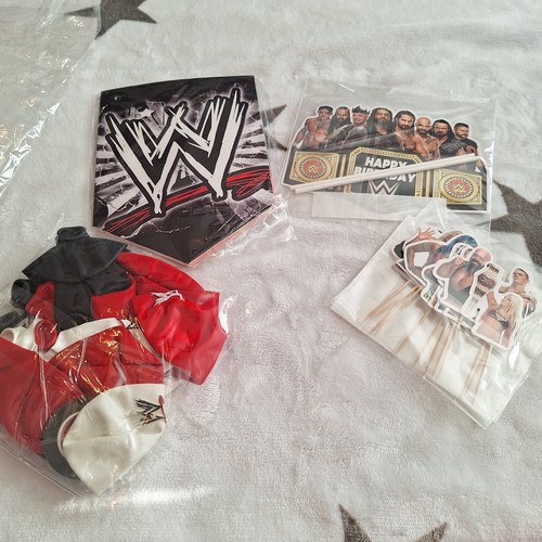 WWE Wrestling Party Supplies Bundle Banner, Balloons Cake & Cupcake ...