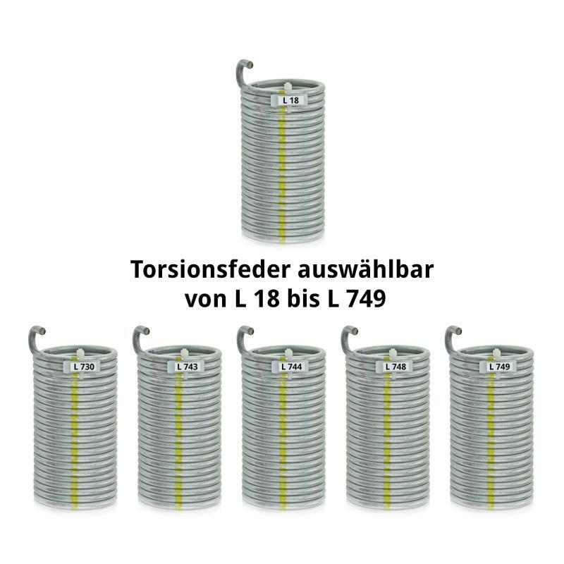 Torsionsfeder für Hörmann Garagentor Feder L R 18 700 701 702 703 704 ...