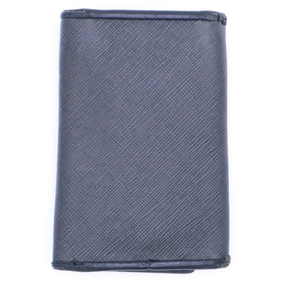 Dunhill Logo Plate PVC Leather Key Case Keychain Gray/Black Silver ...